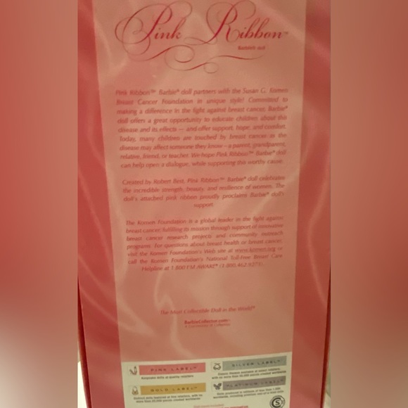 Barbie | Other | Barbie Collector Pink Ribbon Barbie Doll | Poshmark